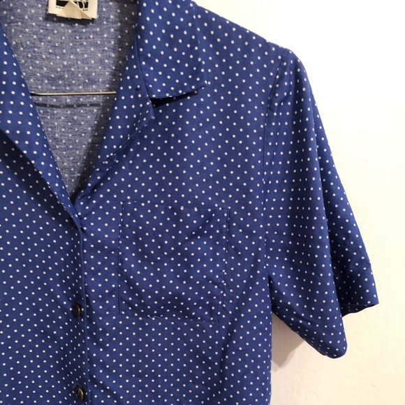 Vintage | Tops | Vintage Polka Dot Button Down | Poshmark